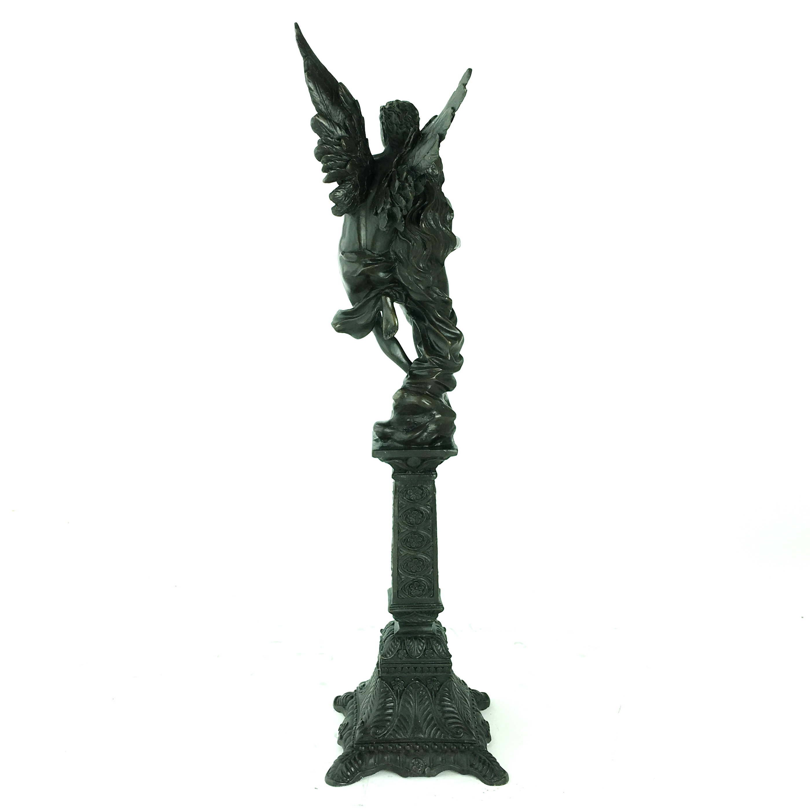European Bronze Sculpture 19″ Tall Angel W Nude Woman Deco Bronze ...